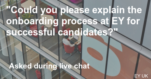 Could you please explain the onboarding process at EY for successful ...
