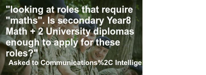 looking at roles that require "maths". Is secondary Year8 Math + 2 ...