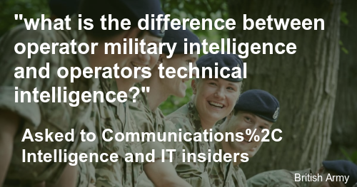 what is the difference between operator military intelligence and ...