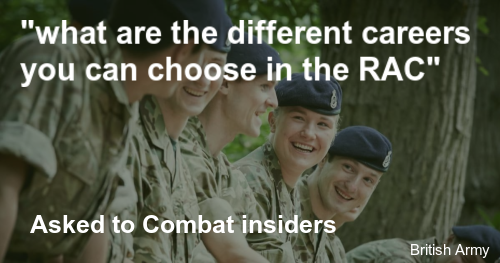 what are the different careers you can choose in the RAC | British Army