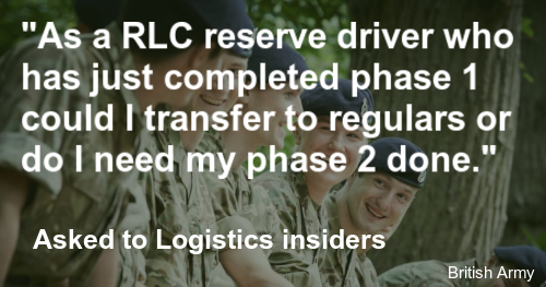 As a RLC reserve driver who has just completed phase 1 could I transfer ...