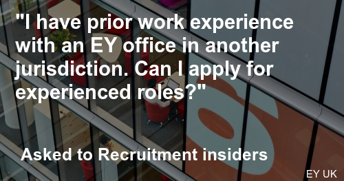 I have prior work experience with an EY office in another jurisdiction ...