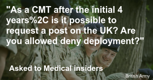 As a CMT after the initial 4 years, is it possible to request a post on ...