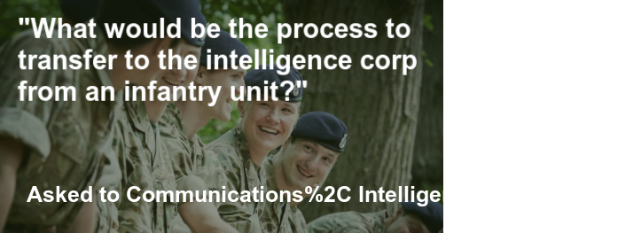 What would be the process to transfer to the intelligence corp from an ...