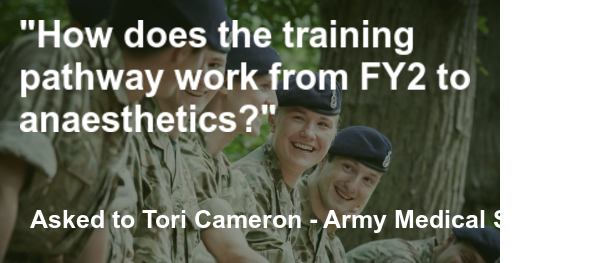 How does the training pathway work from FY2 to anaesthetics? | British Army