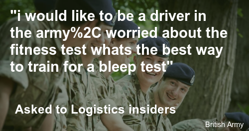 i would like to be a driver in the army, worried about the fitness test ...