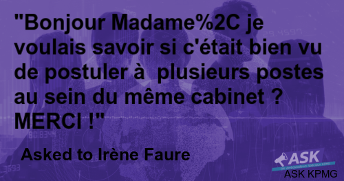Bonjour Madame, je voulais savoir si c'était bien vu de postuler à ...