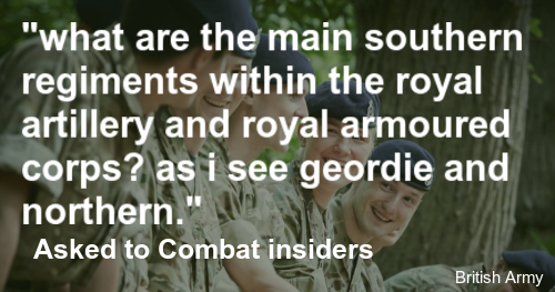 what are the main southern regiments within the royal artillery and ...