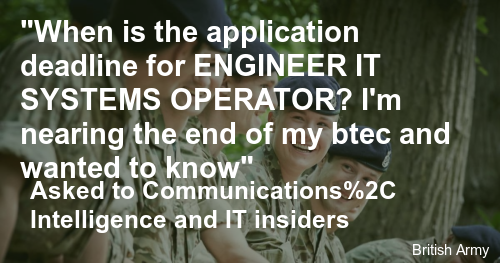 When is the application deadline for ENGINEER IT SYSTEMS OPERATOR? I'm ...