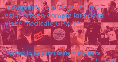 Bonjour, à ce jour l’IMC est-il pris en compte lors de la visite ...