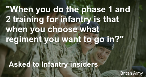 When you do the phase 1 and 2 training for infantry is that when you ...