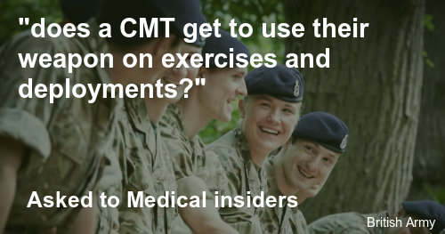 does a CMT get to use their weapon on exercises and deployments ...