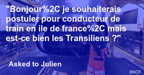 Bonjour, je souhaiterais postuler pour conducteur de train en ile de ...