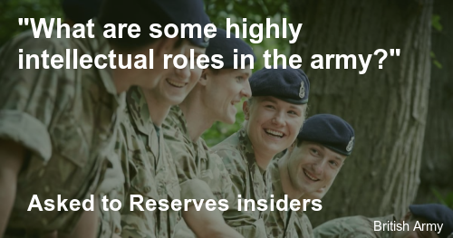 What are some highly intellectual roles in the army? | British Army