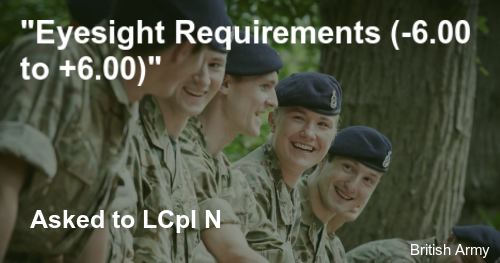 Eyesight Requirements (-6.00 to +6.00) | British Army