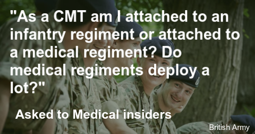 As a CMT am I attached to an infantry regiment or attached to a medical ...