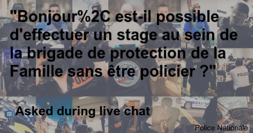 Bonjour, est-il possible d'effectuer un stage au sein de la brigade de ...