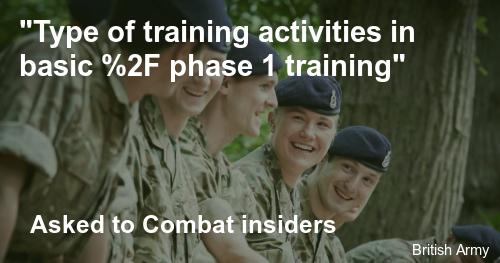 Type of training activities in basic / phase 1 training | British Army
