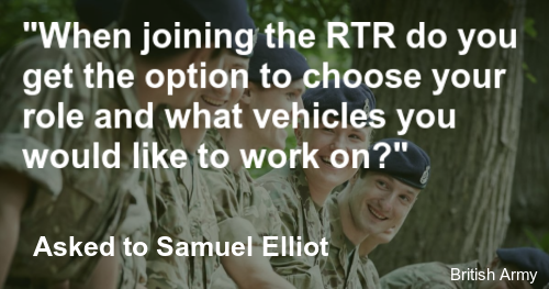 When joining the RTR do you get the option to choose your role and what ...