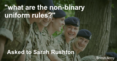 what are the non-binary uniform rules? | British Army