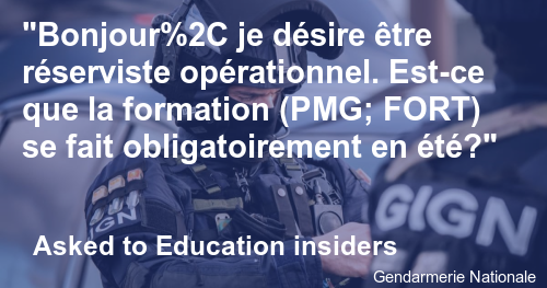 Bonjour, je désire être réserviste opérationnel. Est-ce que la ...