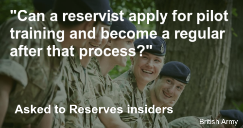 Can a reservist apply for pilot training and become a regular after ...