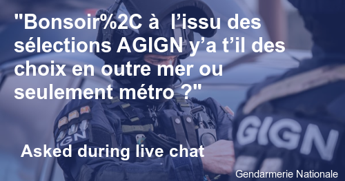 Bonsoir, à l’issu des sélections AGIGN y’a t’il des choix en outre mer ...