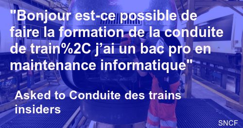 Bonjour est-ce possible de faire la formation de la conduite de train ...