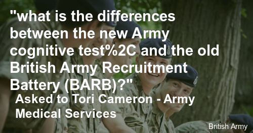 what is the differences between the new Army cognitive test, and the ...