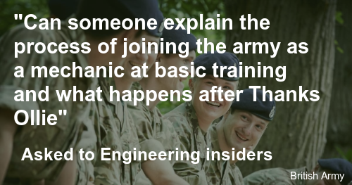 Can someone explain the process of joining the army as a mechanic at ...