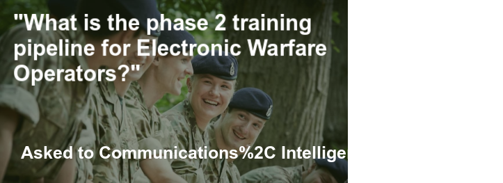What is the phase 2 training pipeline for Electronic Warfare Operators ...