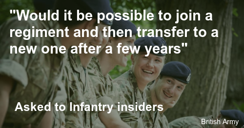 Would it be possible to join a regiment and then transfer to a new one ...