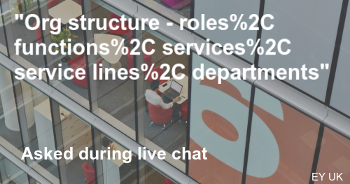 Org structure - roles, functions, services, service lines, departments ...