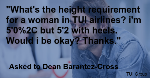 What's the height requirement for a woman in TUI airlines? i'm 5'0, but ...