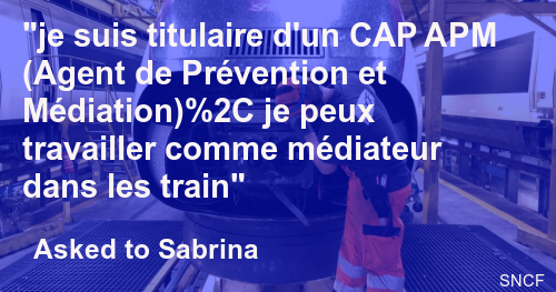 je suis titulaire d'un CAP APM (Agent de Prévention et Médiation), je peux travailler comme ...
