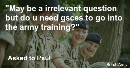 May be a irrelevant question but do u need gsces to go into the army ...